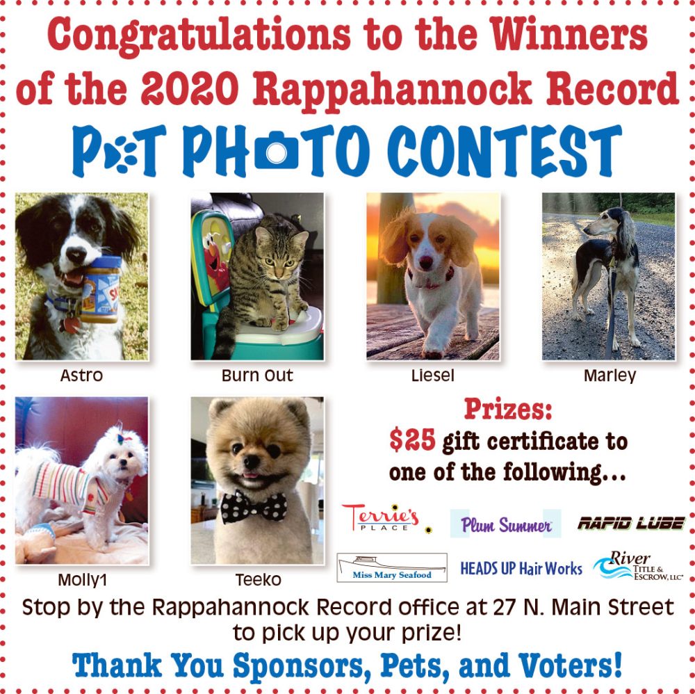 2020 Pet Contest Winners - Rappahannock Record